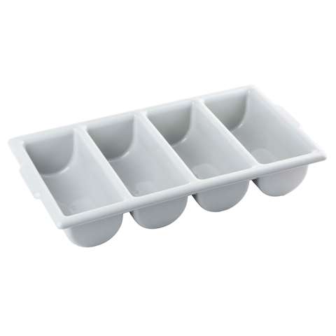 Tablecraft - Silverware Bin with 4 Compartments, Gray Plastic | 1524G ...