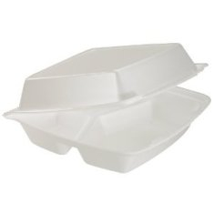 Dart - Container, 3 Compartment, White Foam Hinged with Lid, 8x8x3 | DA85HT3 | Viele & Sons ...